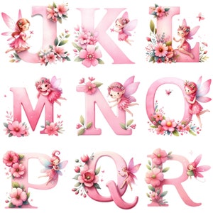 Fairy Alphabet Clipart Bundle - Pink Fairy PNG - Cute Fairy Clip Art ...
