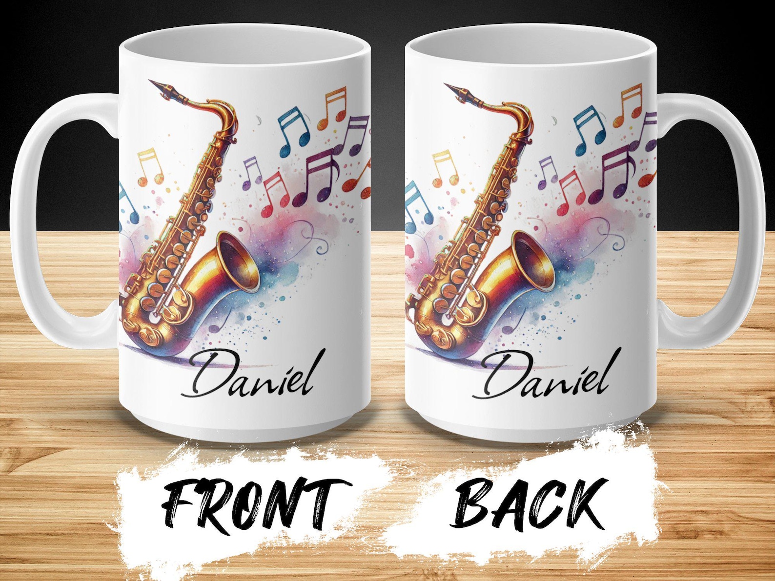 Custom Name Saxophone Mug, Personalized Music Mug, Saxophone Lover Gift ...