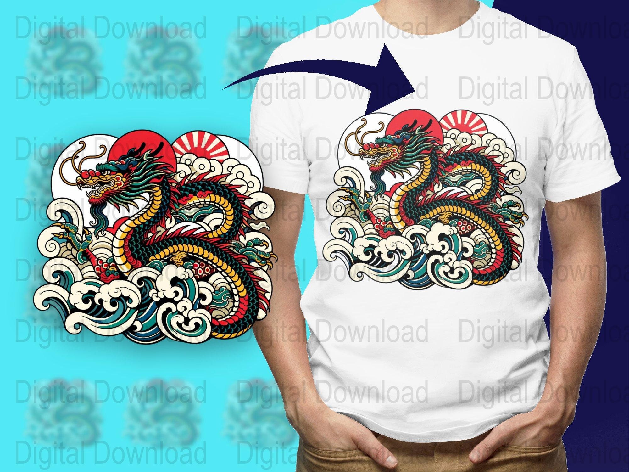 Traditional Japanese Dragon Ukiyo-e SVG, PNG, JPEG, Eps, Pdf ...