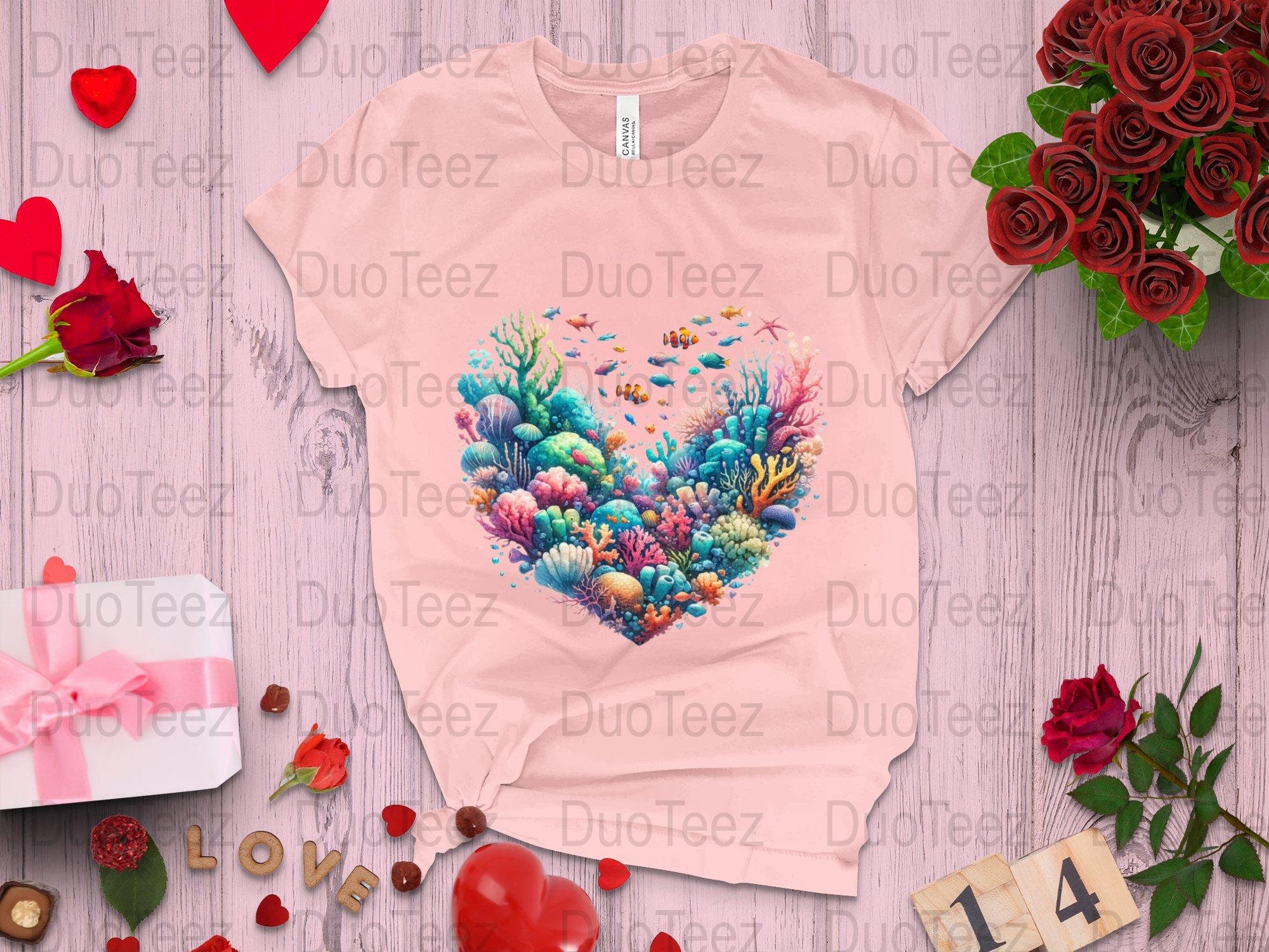 Heart SVG, PNG Clipart Undersea Heart Digital Image, Ocean Love Artwork ...