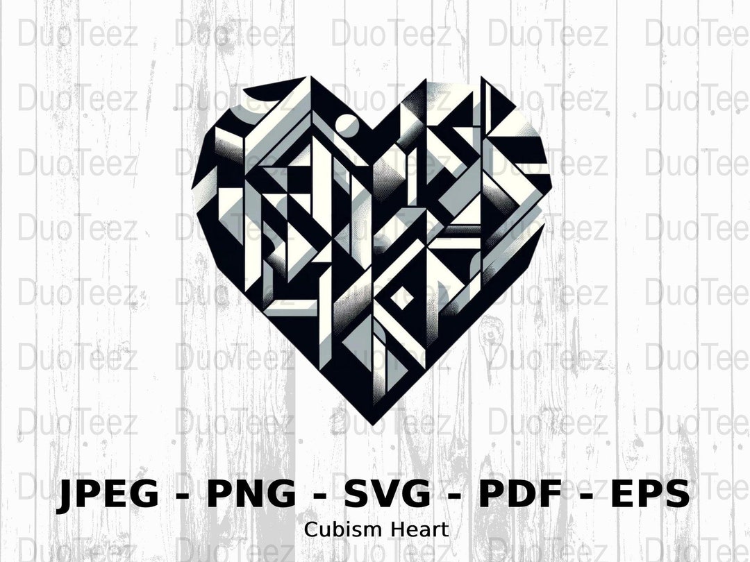 Heart SVG, Hearts PNG Clipart Cubism Heart Digital Artwork, Abstract ...