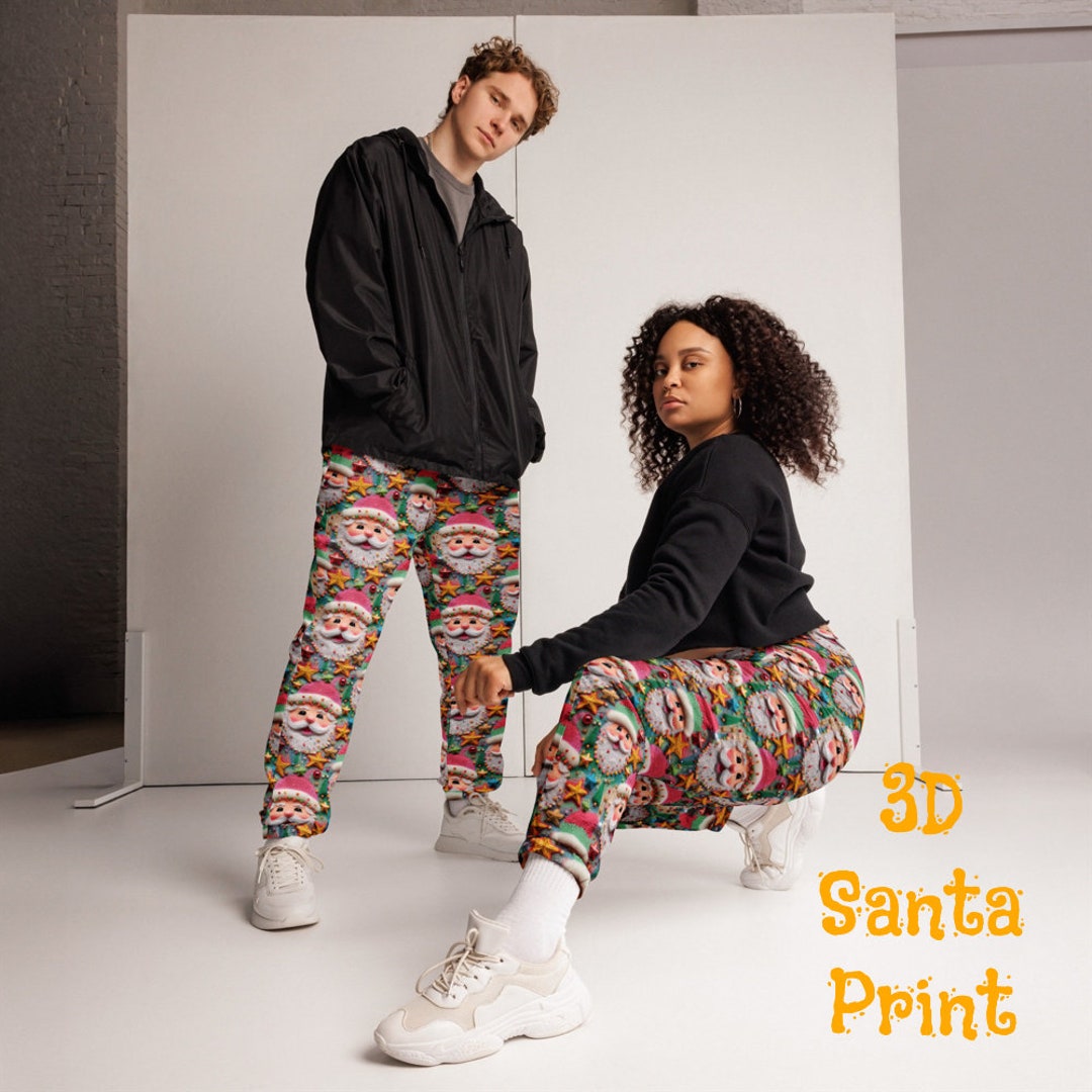Christmas Santa Claus Track Pants, Unisex Santa Track Pants, Holiday ...