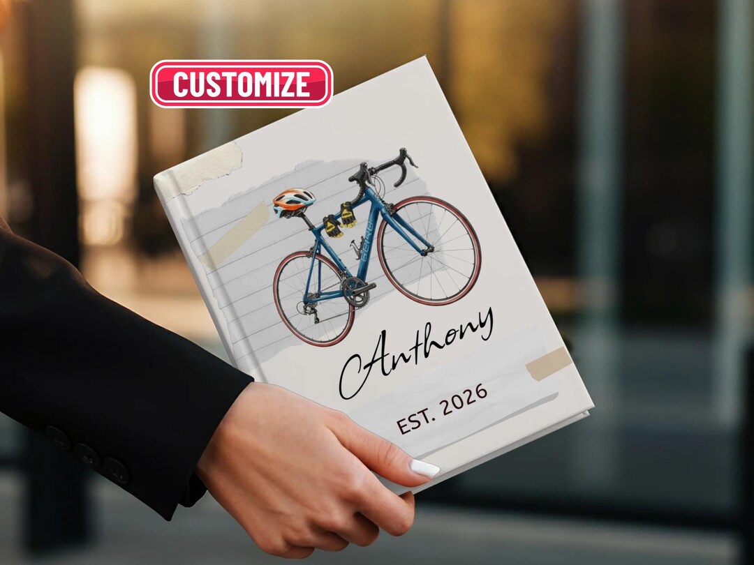 Custom Cycling Journal, Personalized Bike Notebook, Cyclist Gift, Name ...