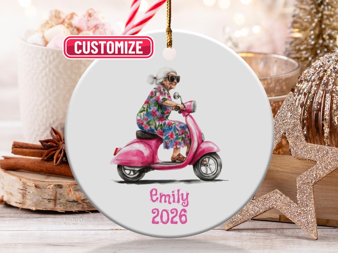 Custom Grandma Scooter Ornament, Granny Ornament Personalized, Name ...