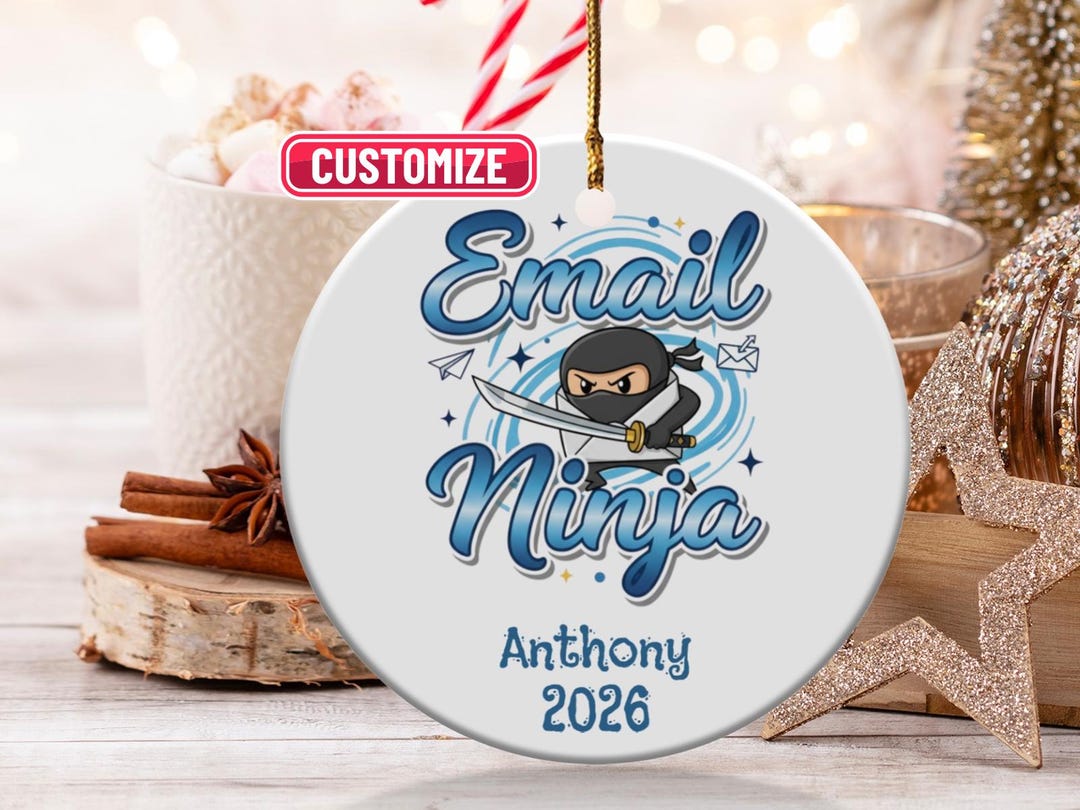 Email Ninja Ornament, Custom Name, Year, Coworker Gift, Funny Job ...