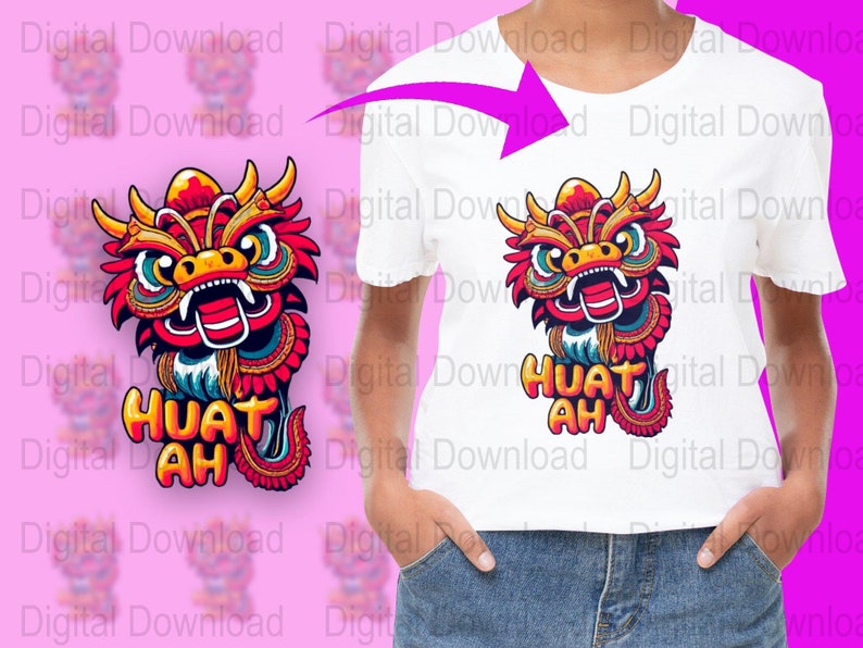 Chinese Dragon Huat Ah Means Prosperity SVG, PNG, JPEG, Eps, Pdf ...