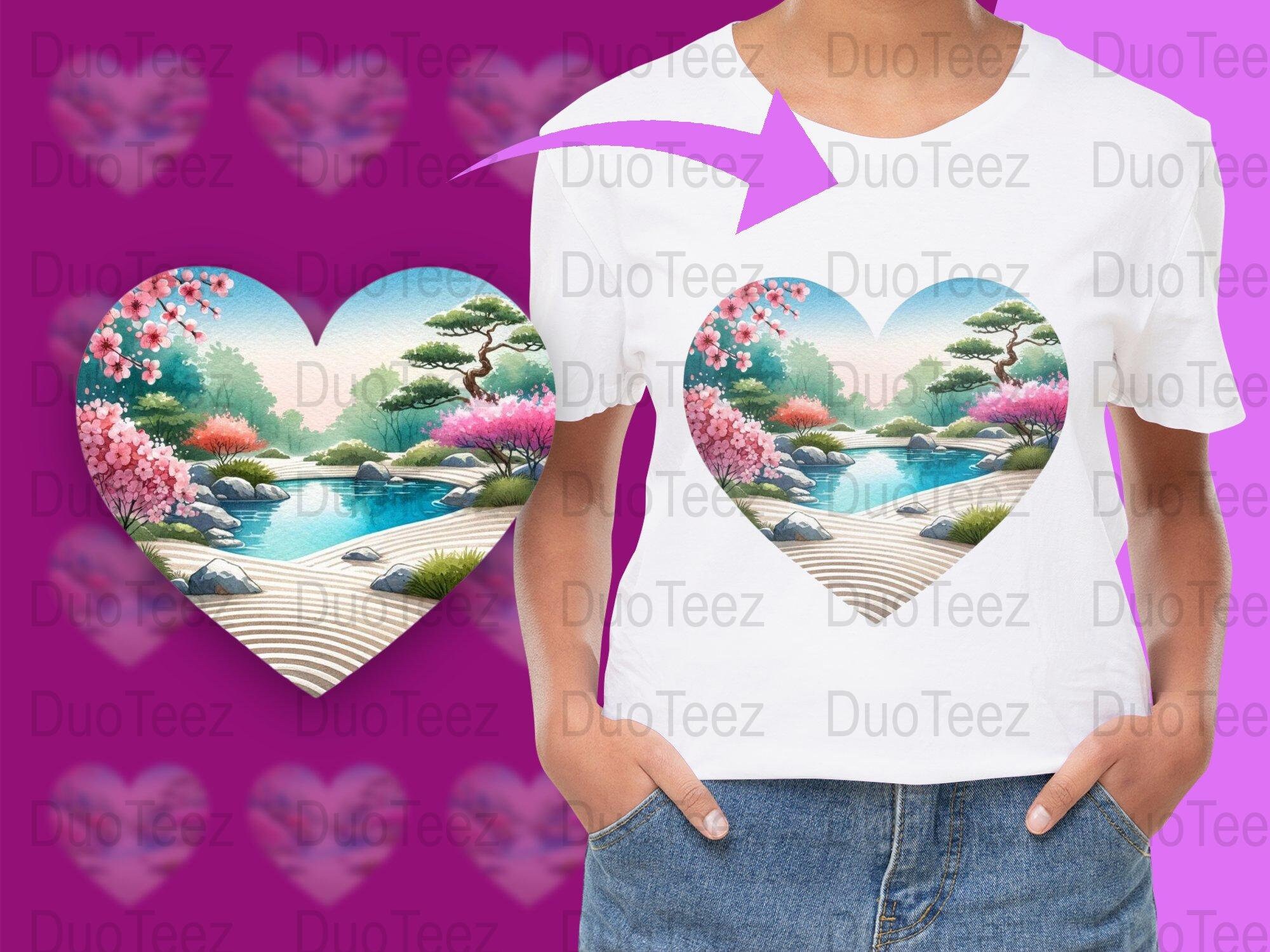 Heart SVG, PNG Clipart Japanese Garden Heart Digital Image, Zen Garden ...