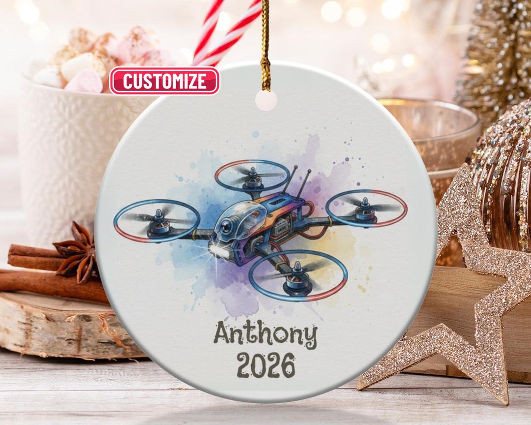 Custom Drone Ornament, Personalized Drone Pilot Gift, Drone Racing ...