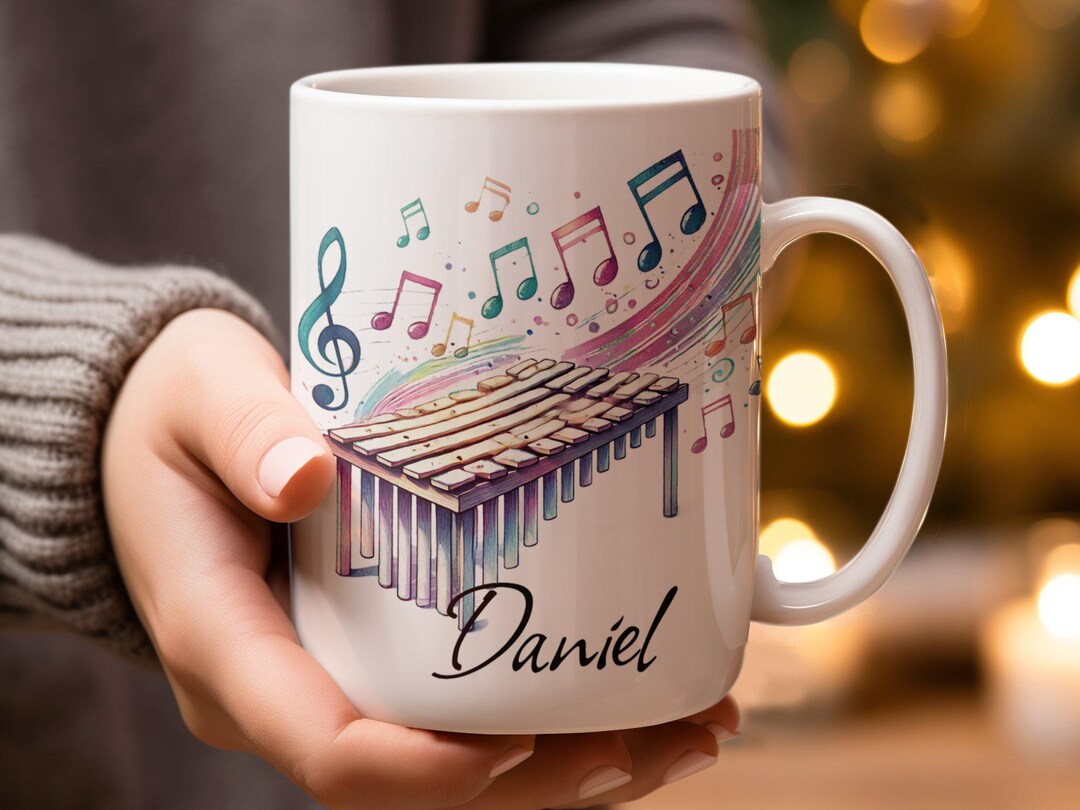 Musical Notes Mug, Personalized Xylophone Mug, Custom Name Mug, Music ...