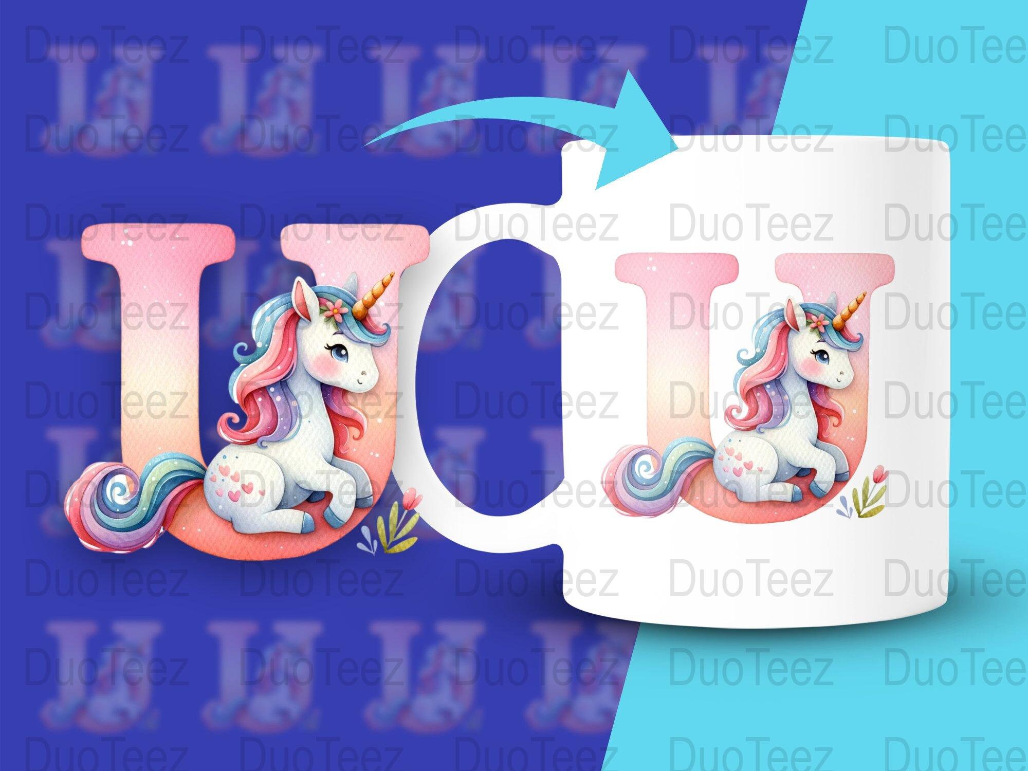 Watercolor Unicorn Letter U Clipart, Cute Unicorn Digital Download ...