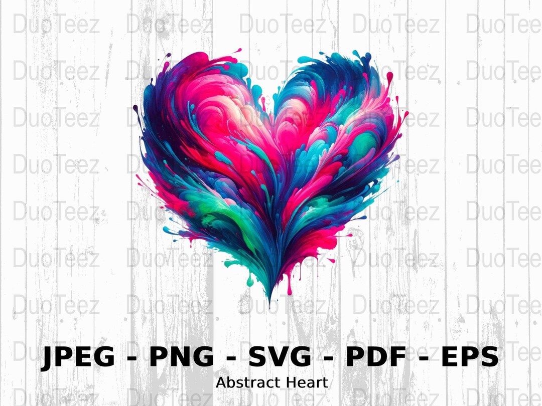 Heart SVG, Hears PNG Clipart Abstract Heart Digital Art Download ...