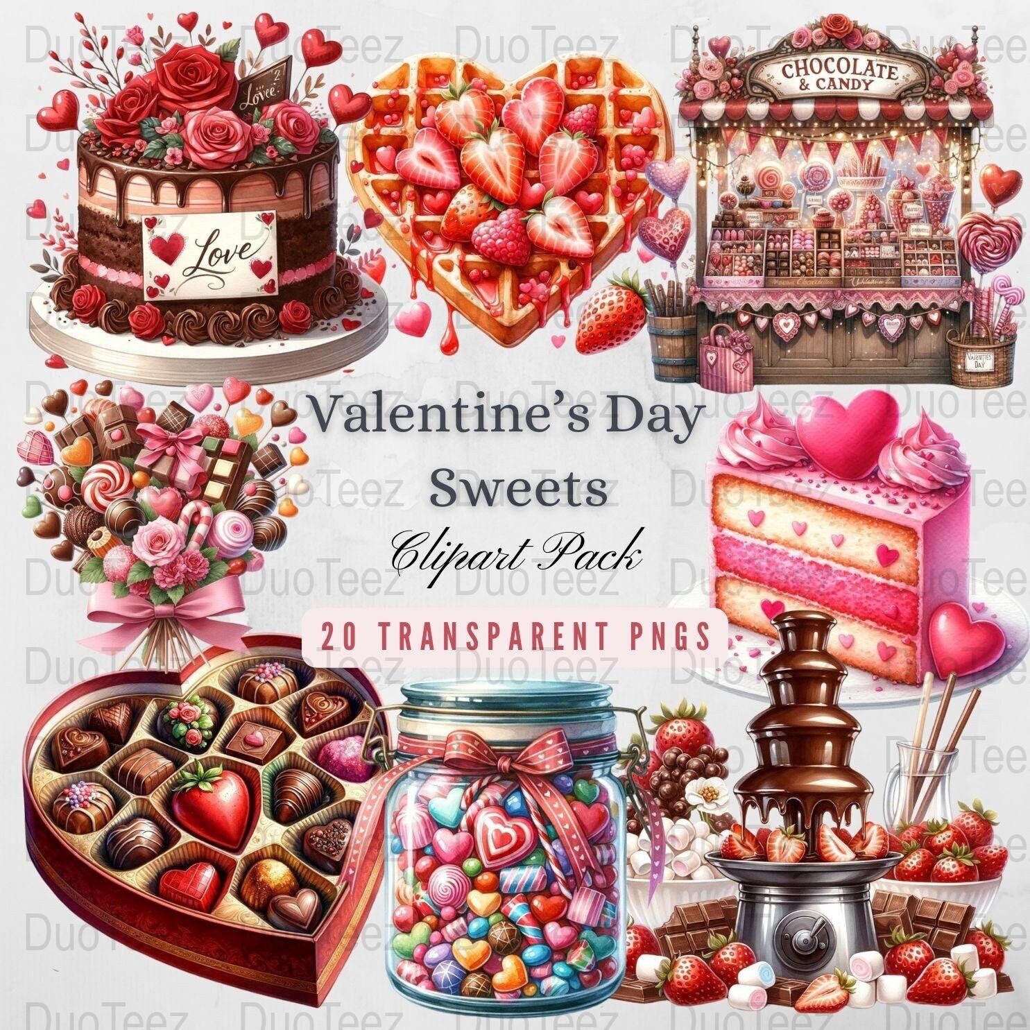 Valentines Day Candy Heart Clipart Bundle, Digital Download, Commercial ...