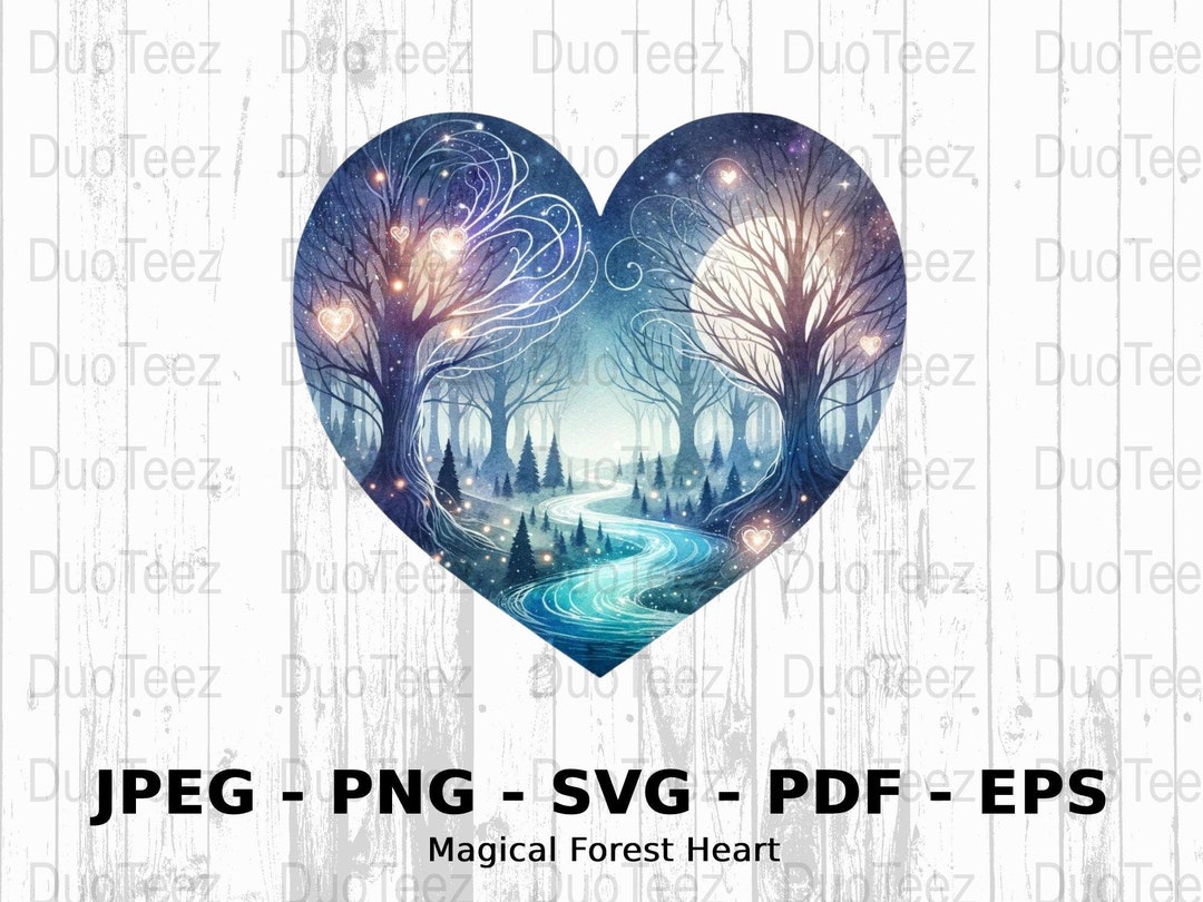 Heart SVG Hearts PNG Clipart Digital Instant Download Forest Heart ...