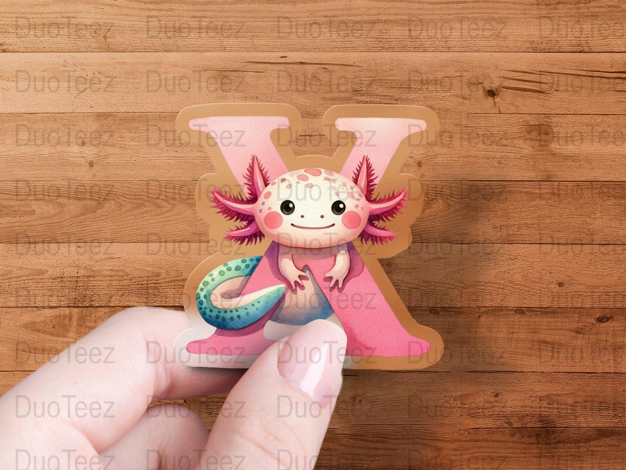 Cute Axolotl Alphabet Letter X Digital Art, Pink Nursery Decor ...