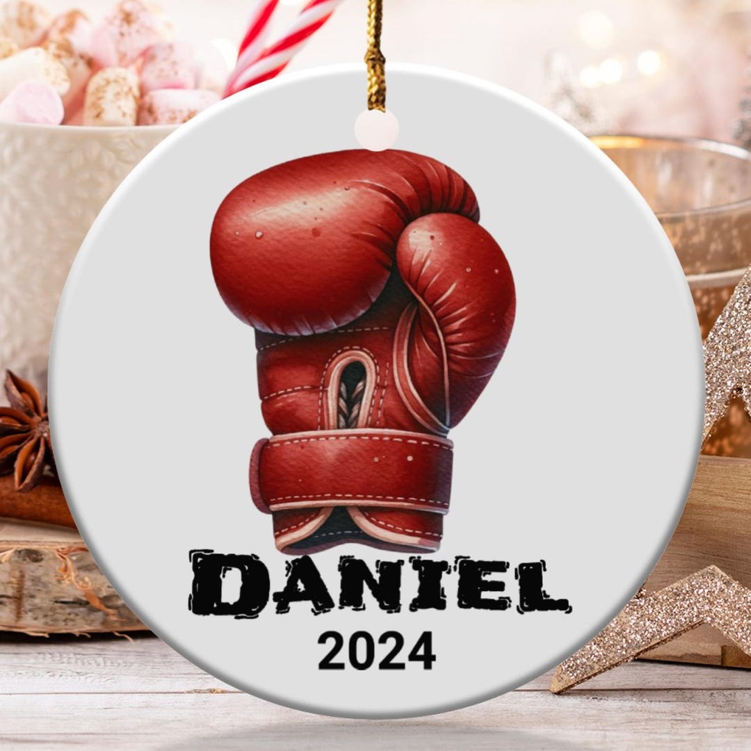 Custom Boxing Glove Ornament, Personalized Gift With Name and Year ...