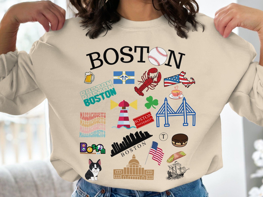 Boston Themed Sweatshirt, Iconic Boston Design, Perfect Boston Gift ...