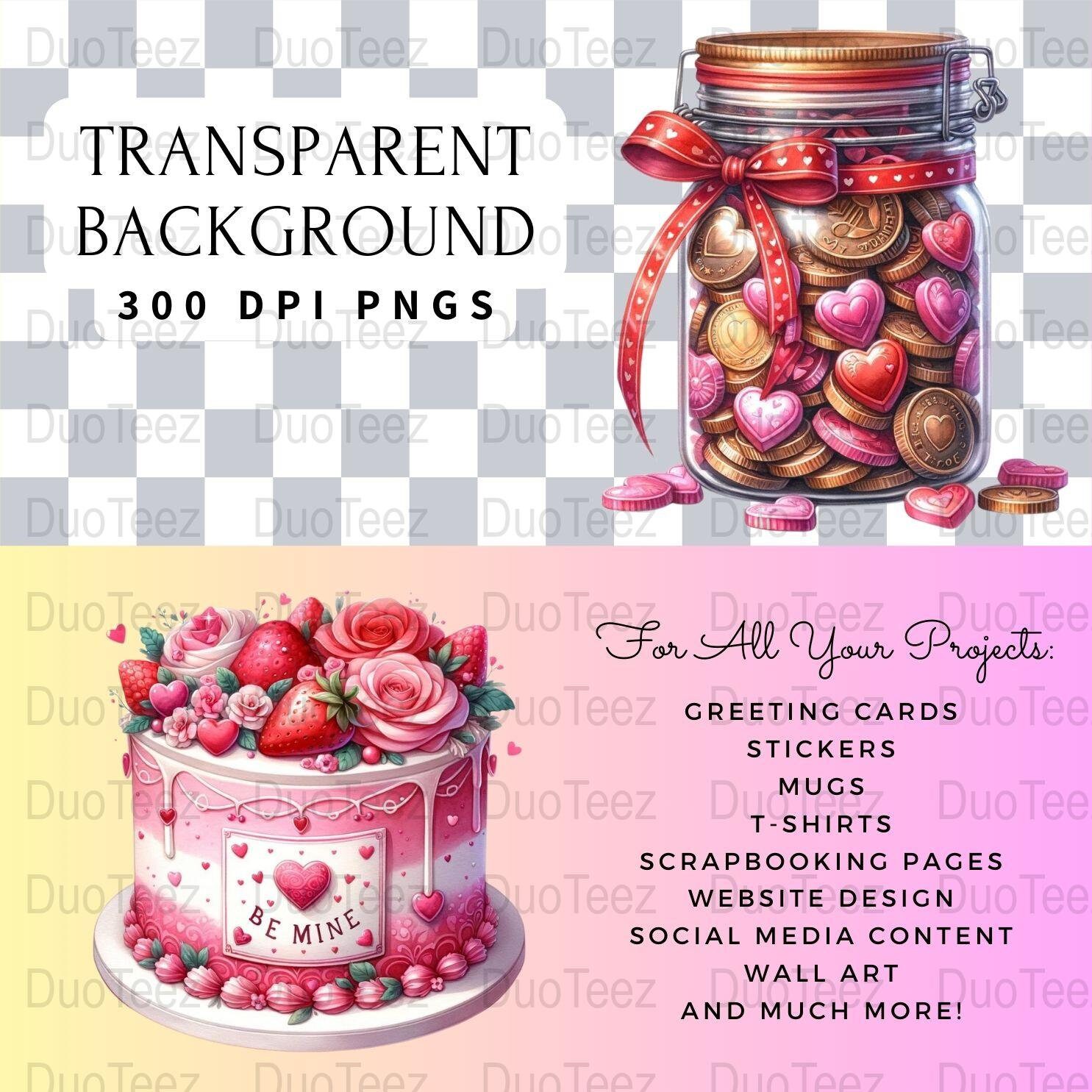 Valentines Day Candy Heart Clipart Bundle, Digital Download, Commercial ...