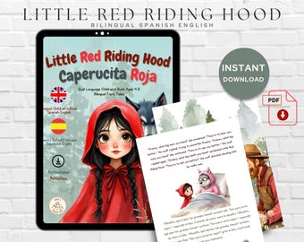 Little Red Riding Hood Bilingual Kids Book Spanish English PDF Instant ...