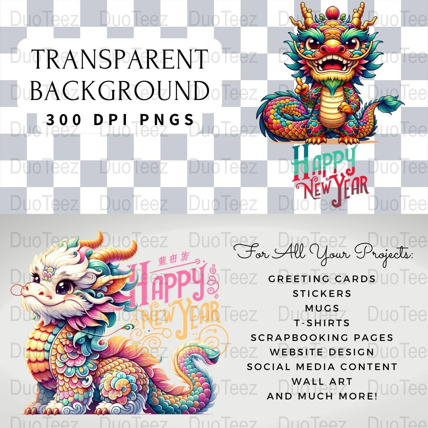 Chinese Dragons PNG Bundle, Dragon Clipart, Asian Dragons Graphic ...