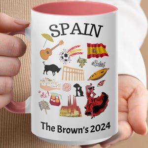 Custom Spain Travel Mug With Name and Year, Personalized Spanish ...