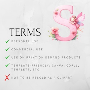 Fairy Alphabet Clipart Bundle - Pink Fairy PNG - Cute Fairy Clip Art ...