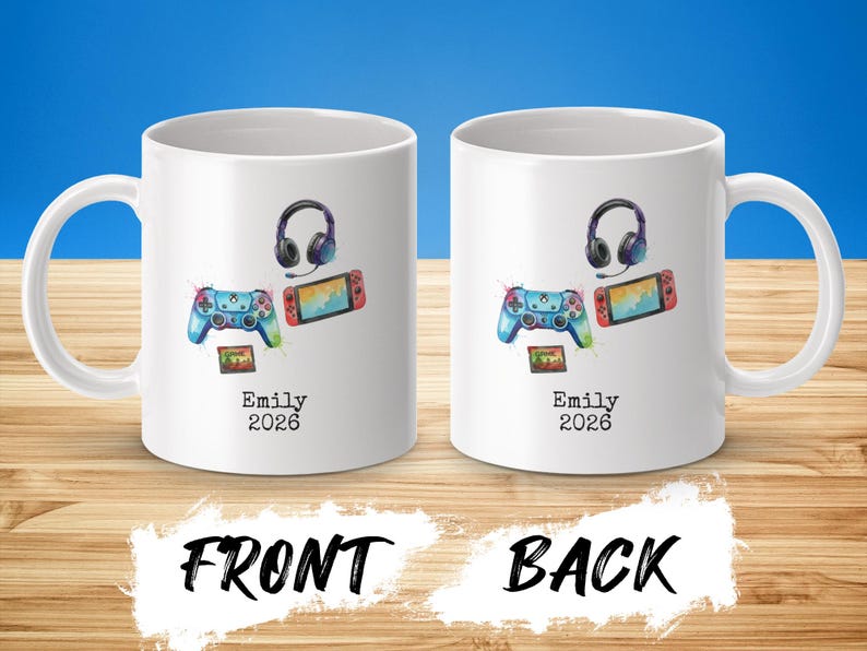 Personalized Gamer Mug, Custom Name and Year, Gaming Gift, Gaming ...