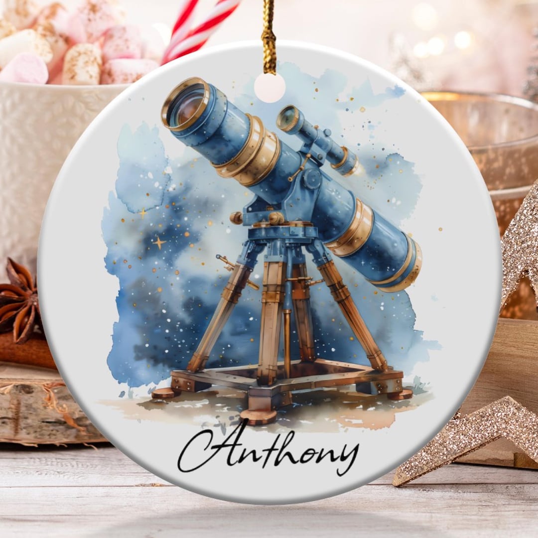 Custom Telescope Stargazing Ornament, Personalized Star Gazing Gift ...