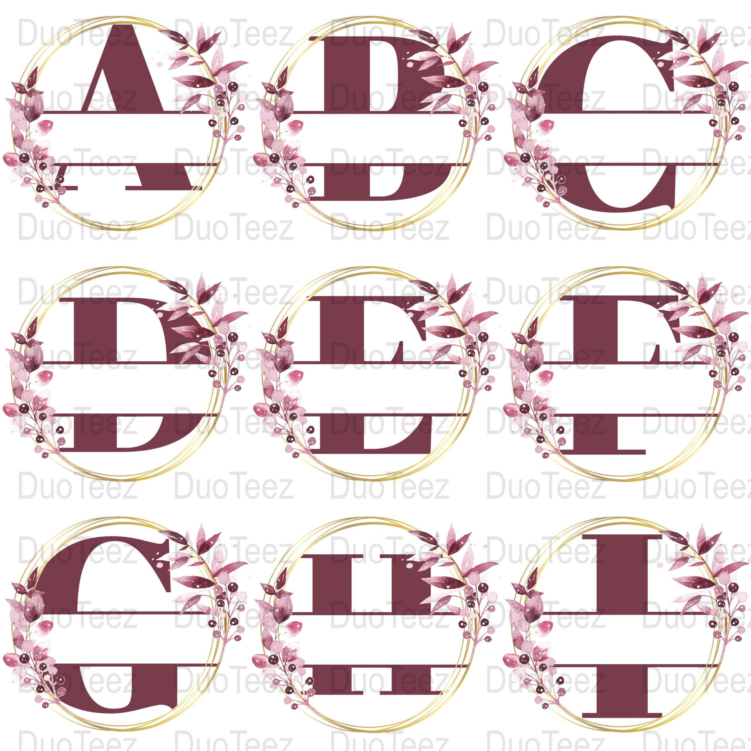 Alphabet Letters Clipart, Split Monograms for Wedding Invitations ...