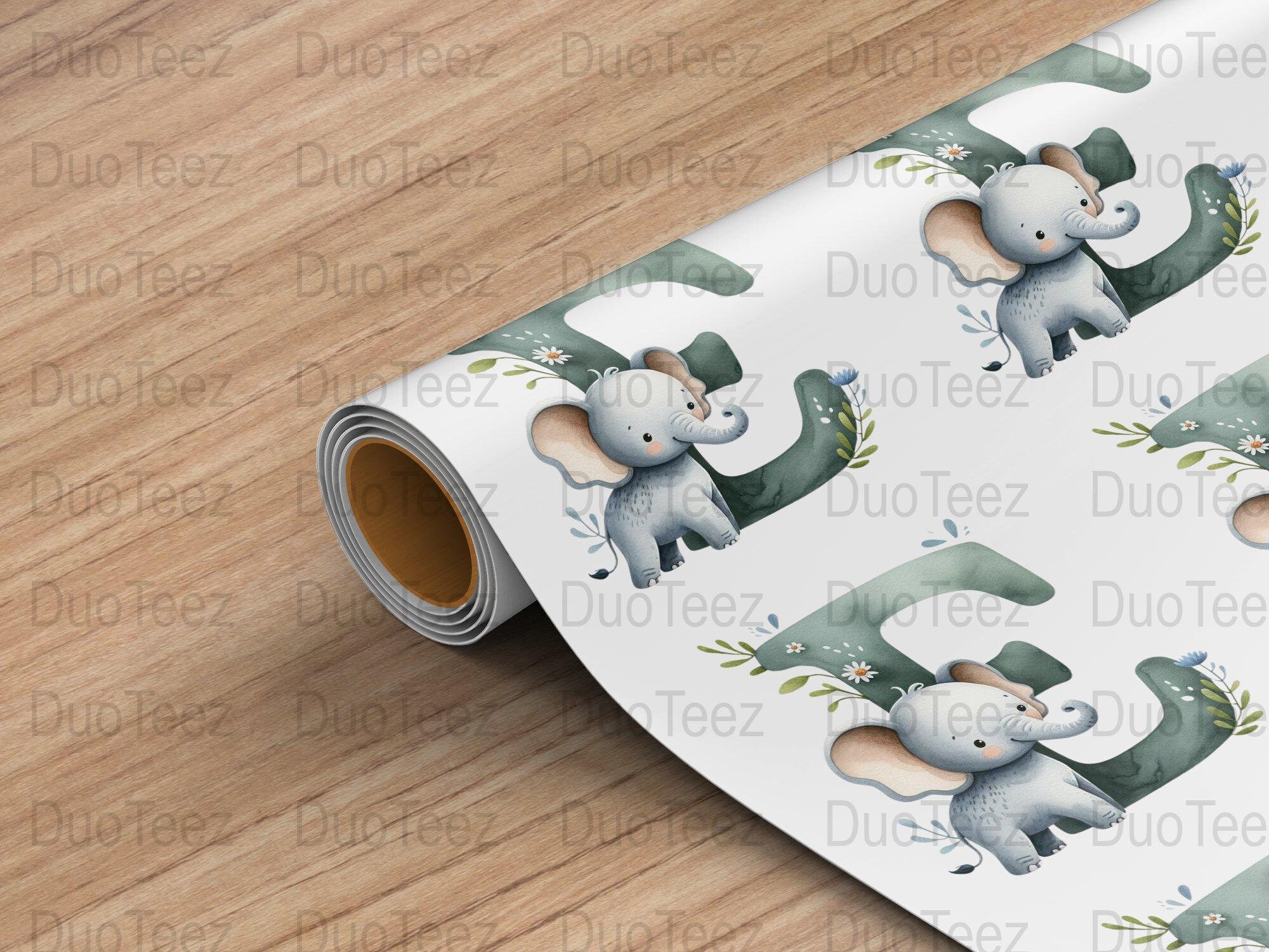 Nursery Alphabet Wall Art, Watercolor Elephant Letter E, Kids Room ...