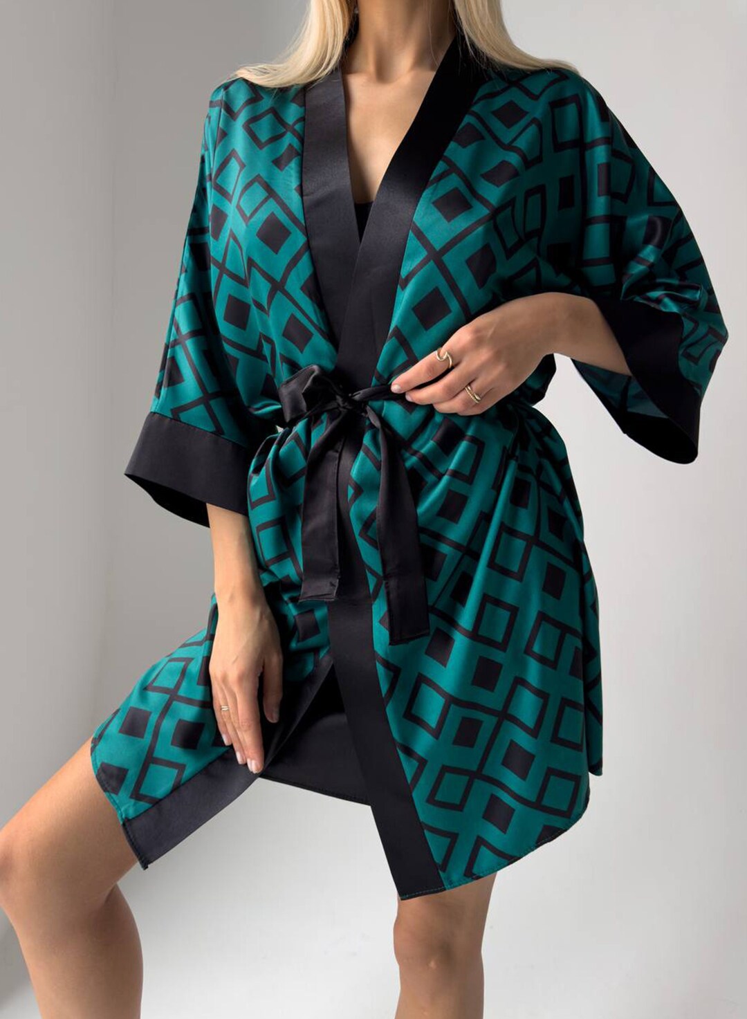 Luxury Satin Women Dark Green Pajama Set 2pcs Womens - Etsy