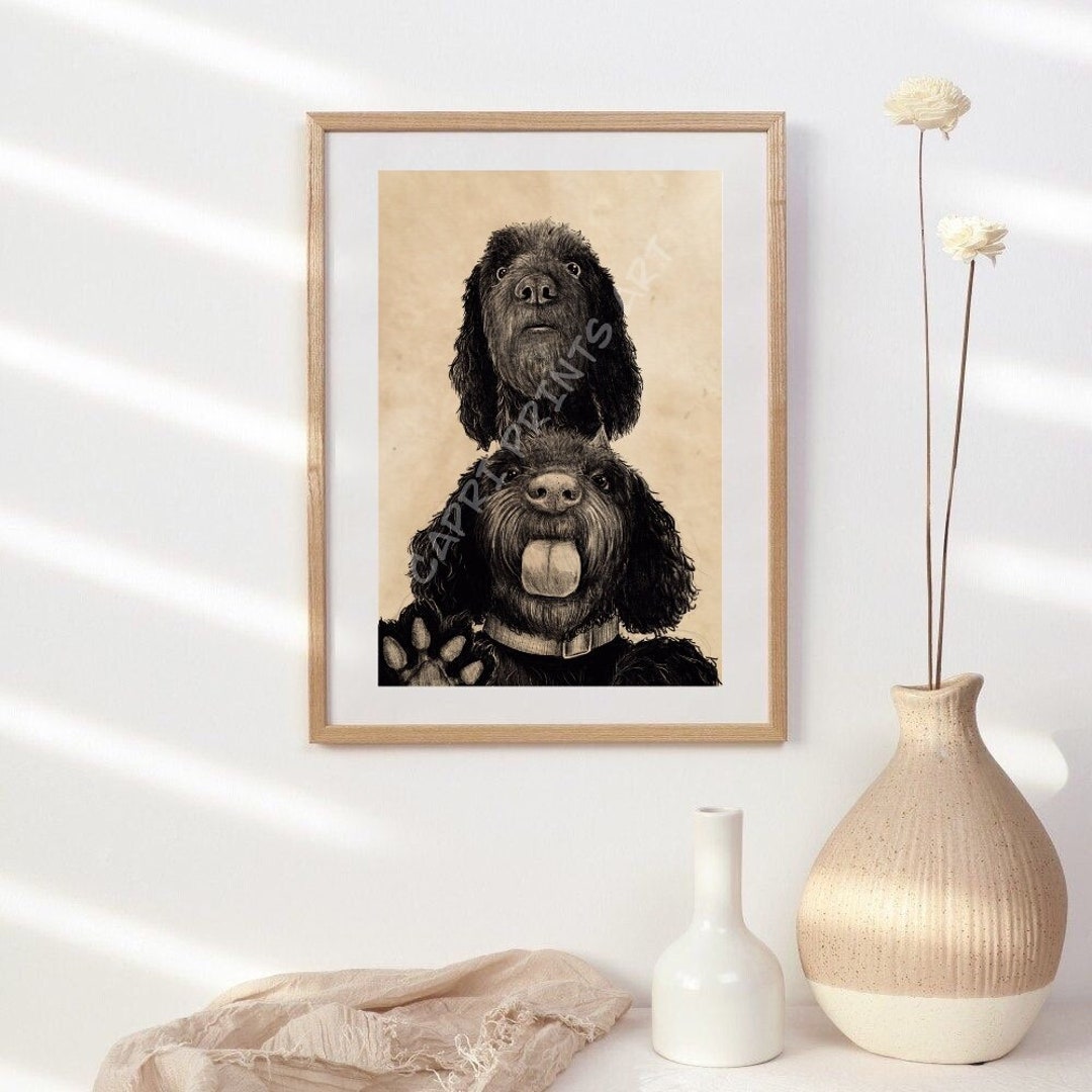 Labradoodles Hand Drawn Portrait - Etsy