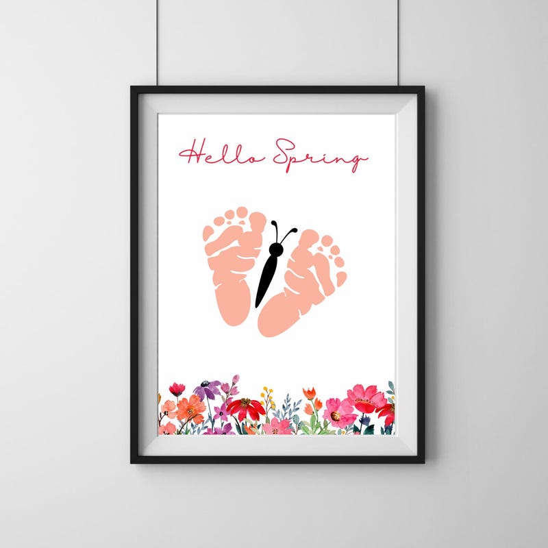 Spring Footprint Art - Etsy