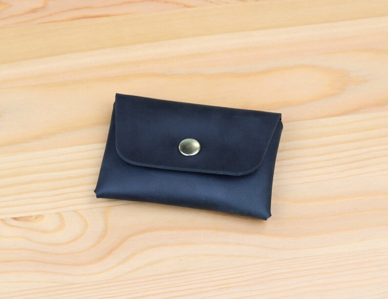 Personalized Brown Leather Card Wallet, Embossed Initials, Gold Foil ...