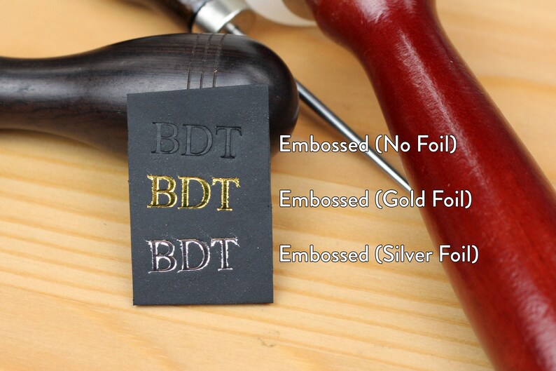 Personalized Brown Leather Card Wallet, Embossed Initials, Gold Foil ...