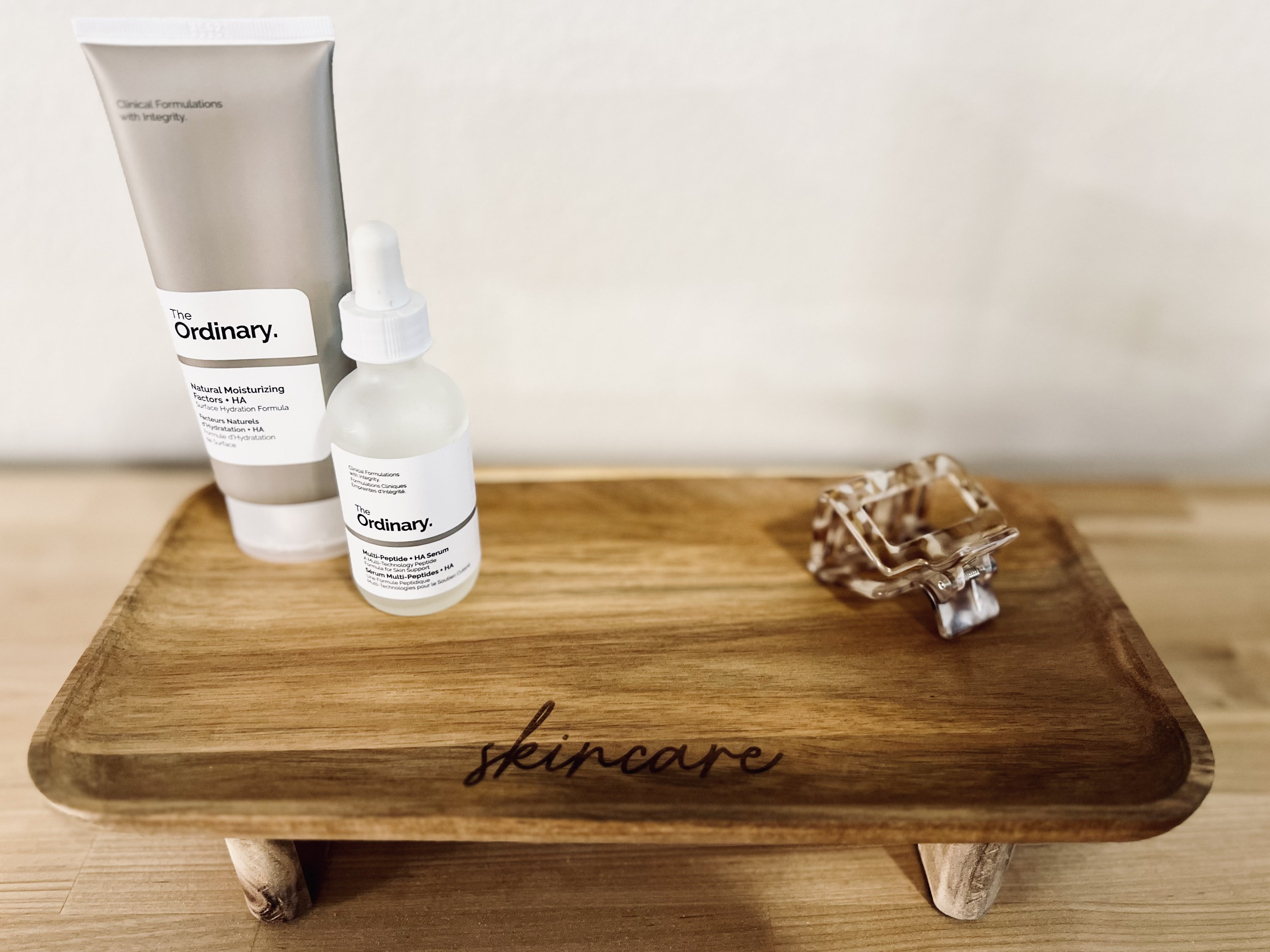 Skincare Tray & Stand - Acacia Wood - Etsy