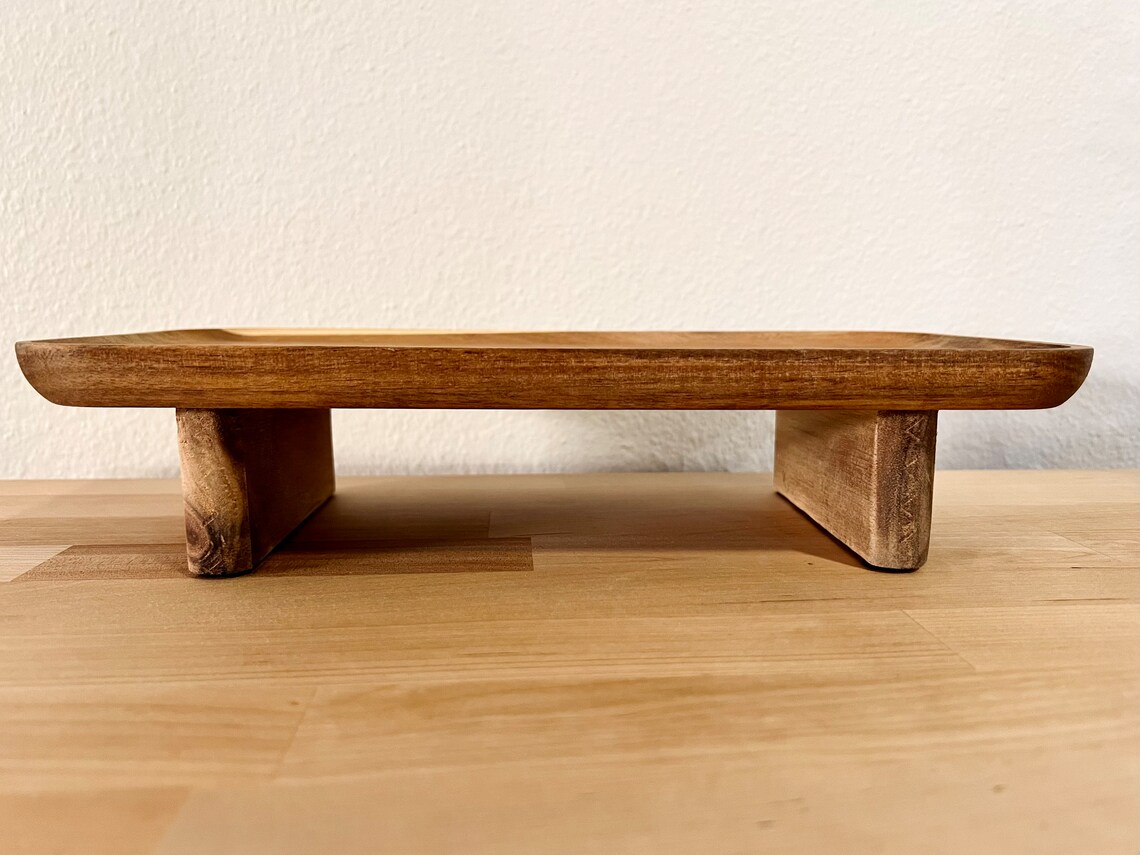 Skincare Tray & Stand - Acacia Wood - Etsy