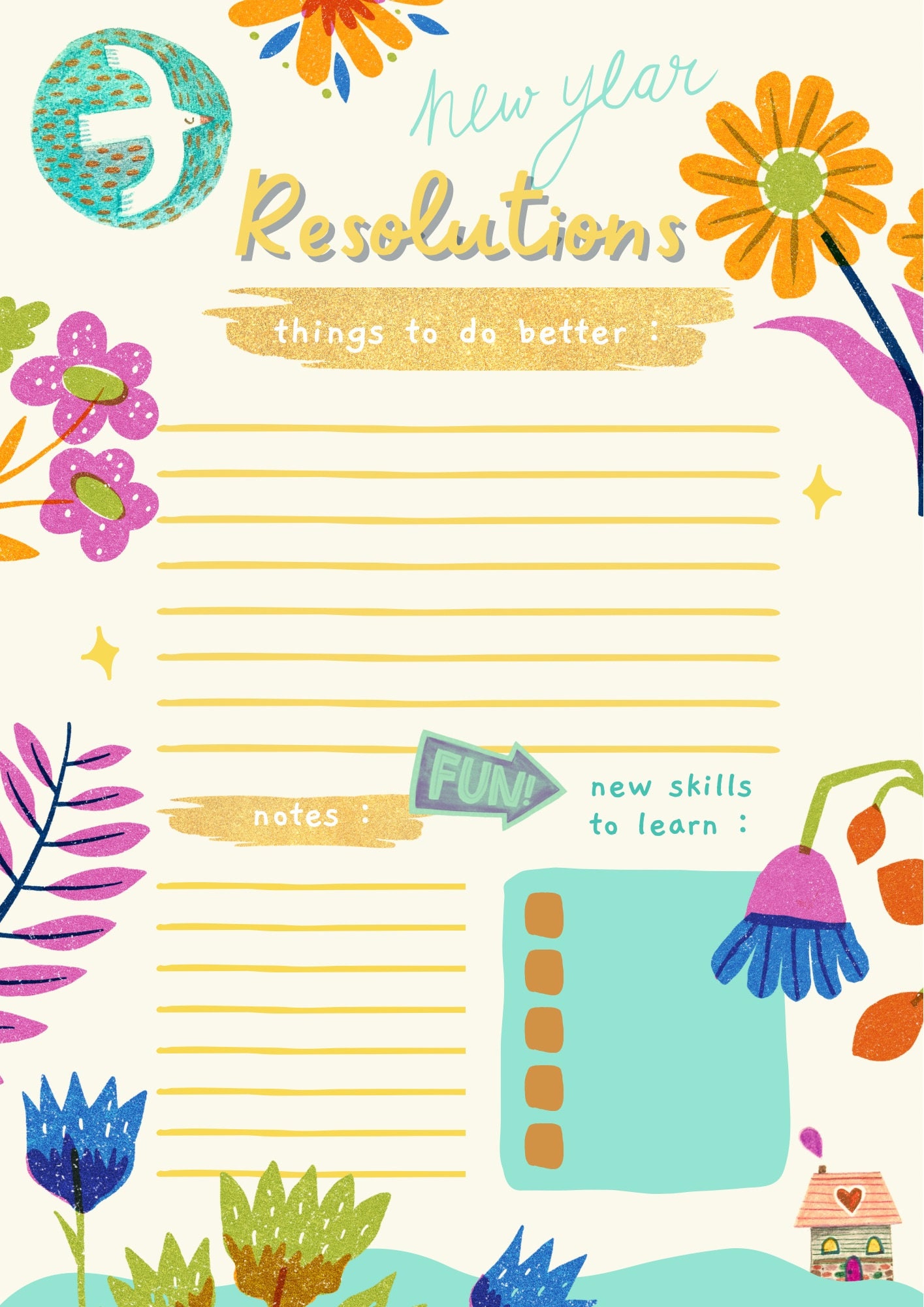 New Years Resolution Planner - Etsy