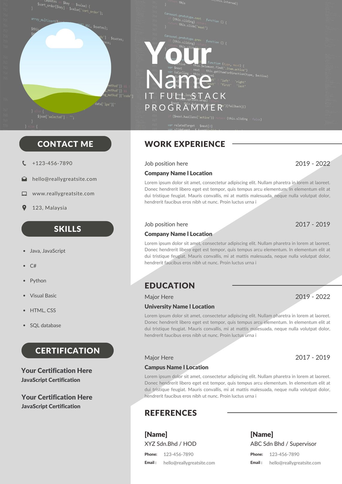CANVA Resume Template | CV Template | Minimalist Template for Resume/cv ...