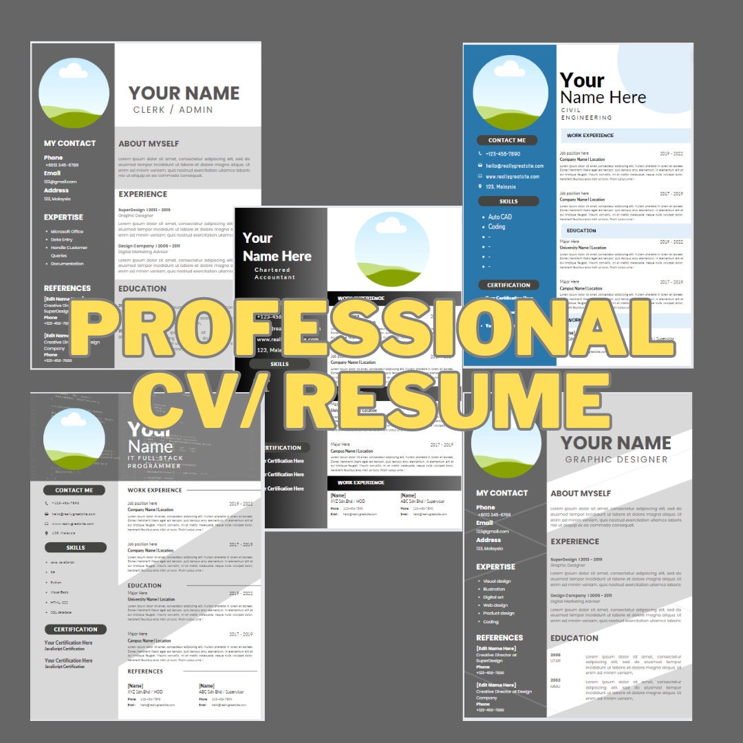 CANVA Resume Template CV Template Minimalist Template for Resume/cv 5 ...
