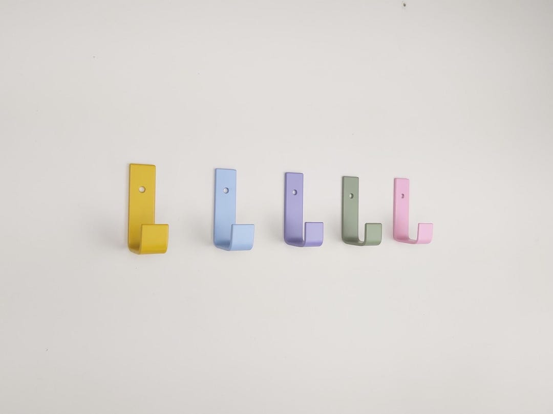 Colourful Steel Wall Hooks | Various Colours - Etsy