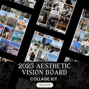 AESTHETIC VISION BOARD Printables, Mood Board Kit, Digital Vision Board ...