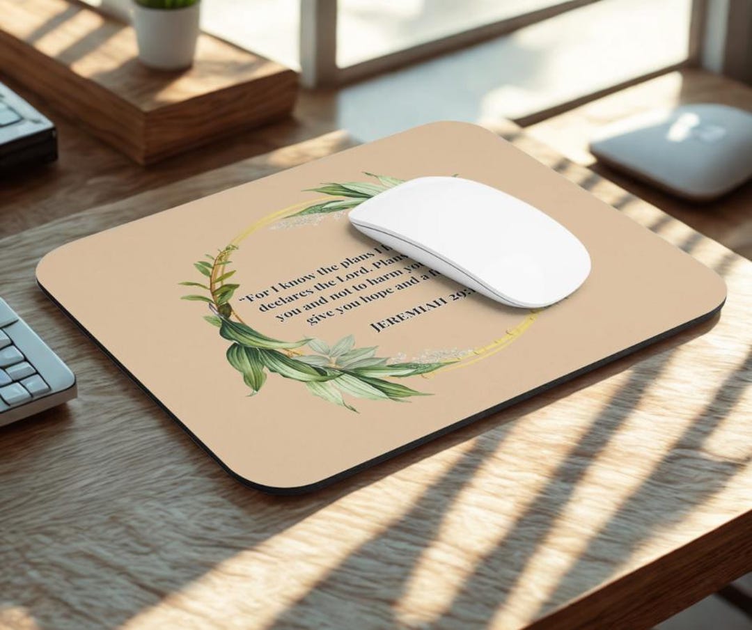 Jeremiah 29:11 Mouse Pad, Christian Office Decor, Bible Verse Desk Mat ...