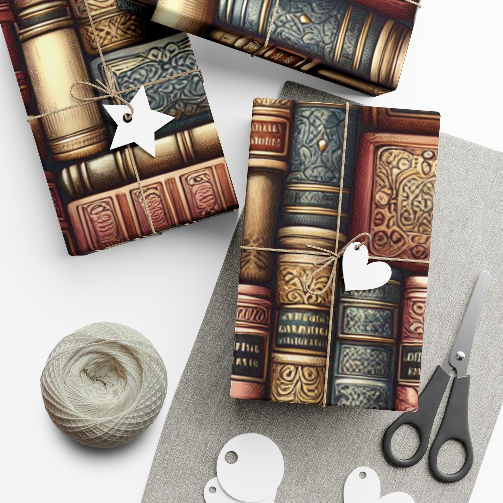 Vintage Book Wrapping Paper, Library-inspired Gift Wrap, Dark Academia ...