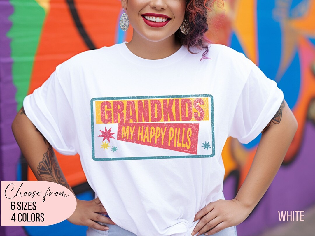 Grandkids-my Happy Pills Shirt, Funny Tshirt, Grandma Gift, Mothers Day, New Grandma Shirt ...