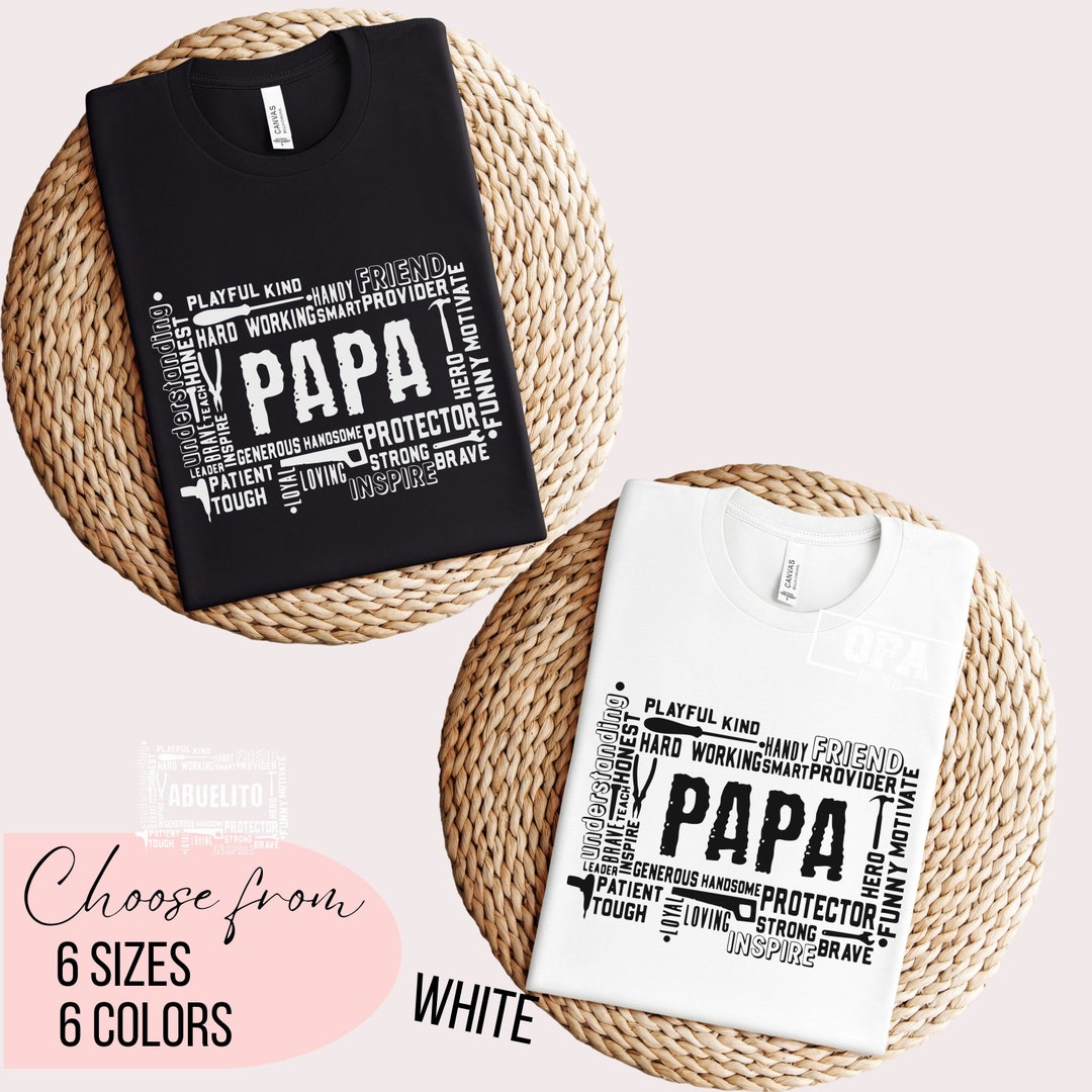 Papa Word Frame Tshirt, Proud Grandpa, Dad, Gift Grandpa, Papa, Tee ...
