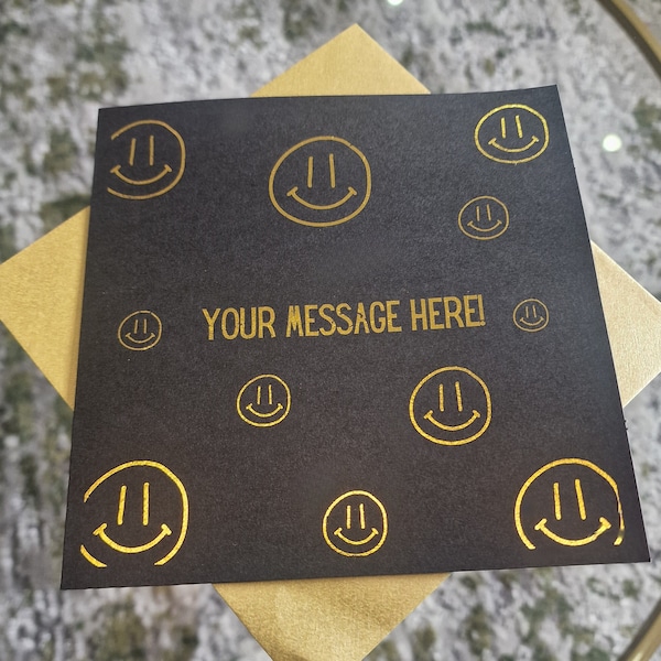 Smiley Face Card - Etsy