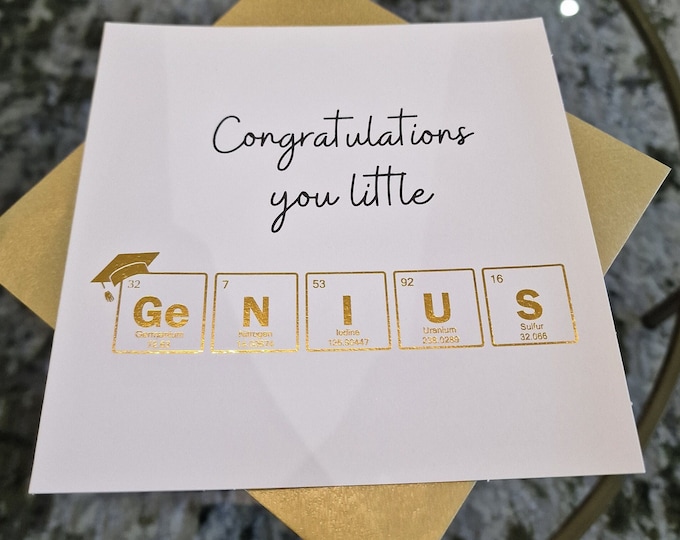 Biology Graduation Card Genetics Congratulations Genius Pun Geneius DNA ...