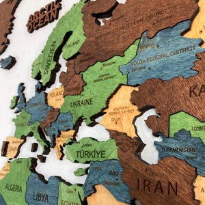 Exotic Wooden World Map, Apartment Wall Maps Decor, Wall Decoration ...