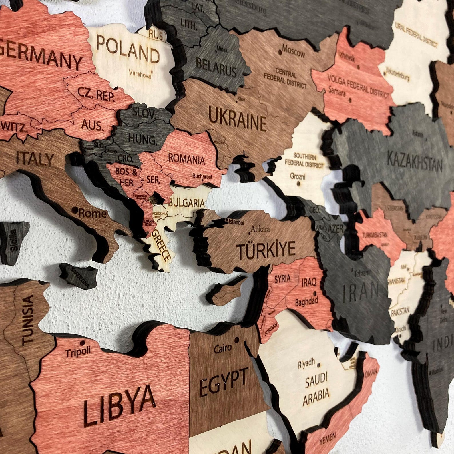 Sahara Wooden World Map, Apartment Wall Maps Decor, Wall Decoration, Travel Map, Wooden Office ...