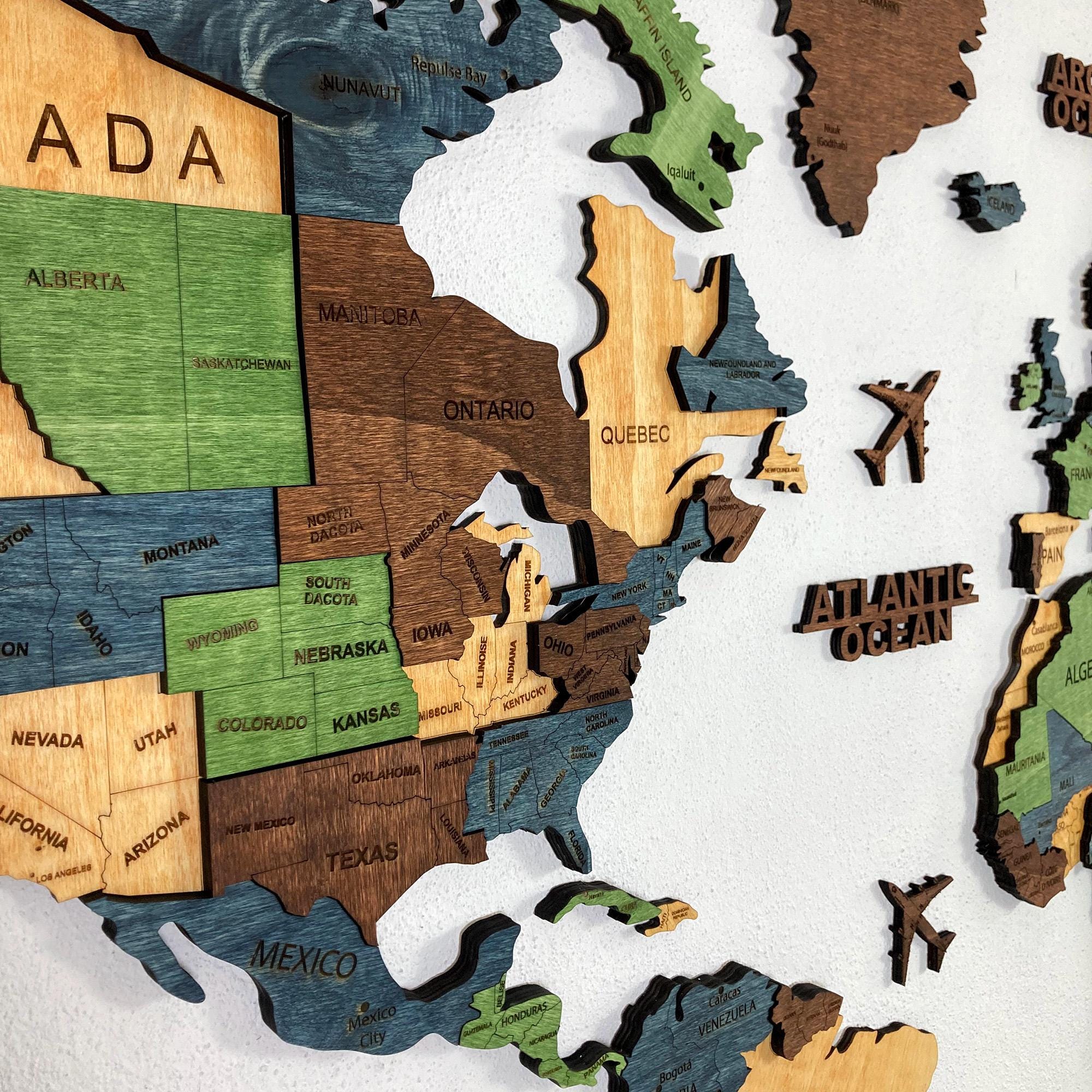 Exotic Wooden World Map, Apartment Wall Maps Decor, Wall Decoration ...